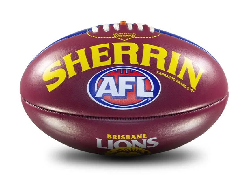Brisbane Lions AFL Sherrin Team Logo Ball | Size 2 - SHERRIN