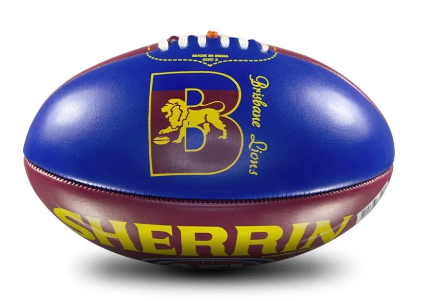Brisbane Lions AFL Sherrin Team Logo Ball | Size 2 - SHERRIN