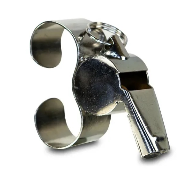 Sherrin Metal Whistle with Finger Grip