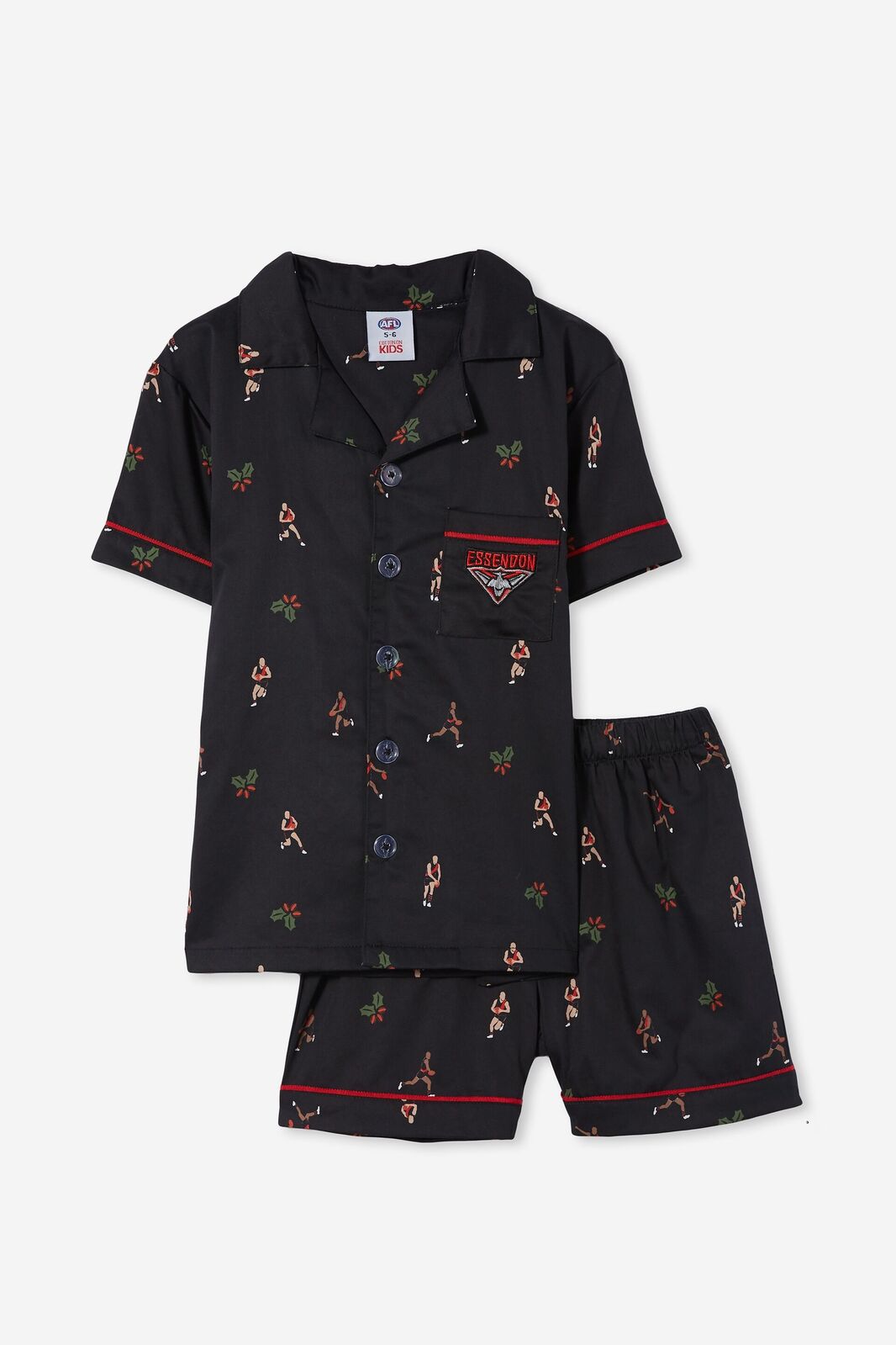 Essendon Bombers AFL COTTON ON Kids X-Mas Pyjama Set
