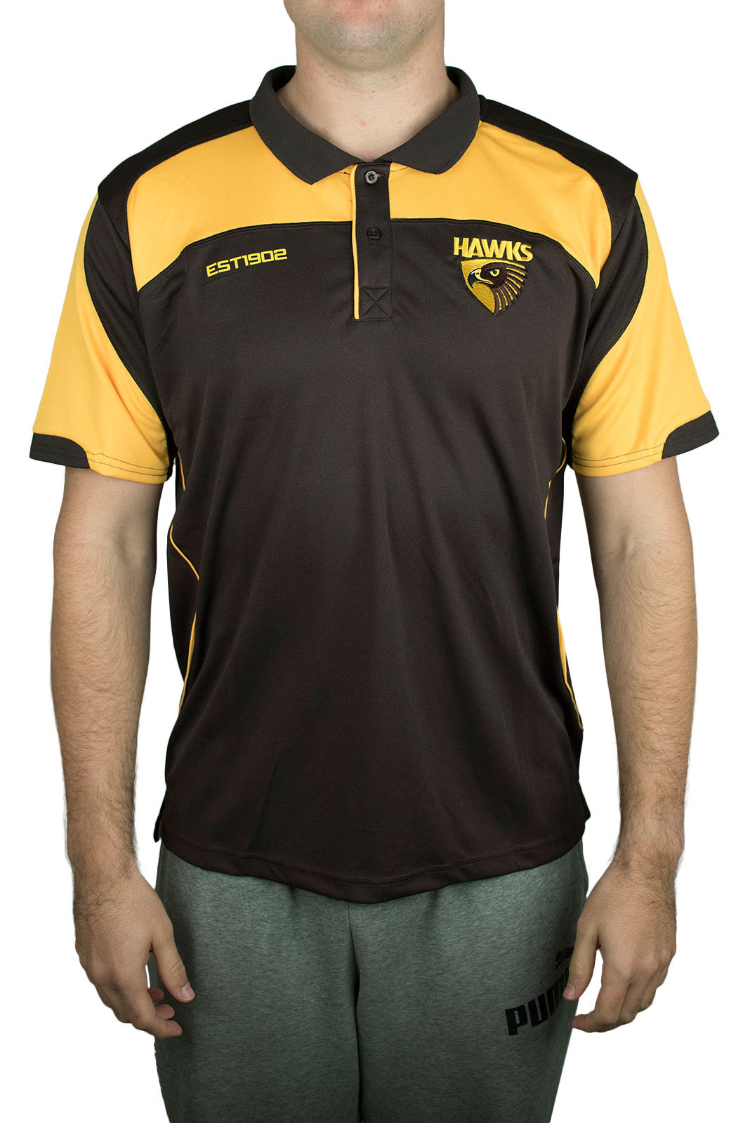 AFL Mens Premium Polo Hawthorn Hawks