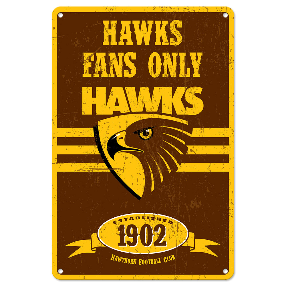 Hawthorn Hawks Retro Metal Sign