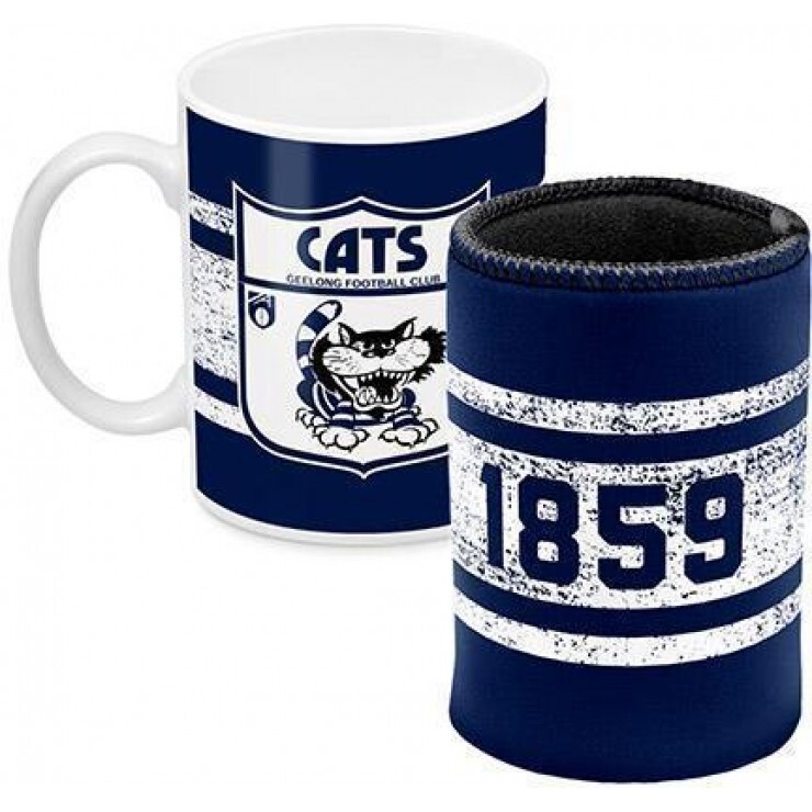 AFL Mug & Can Cooler Pk Geelong Cats