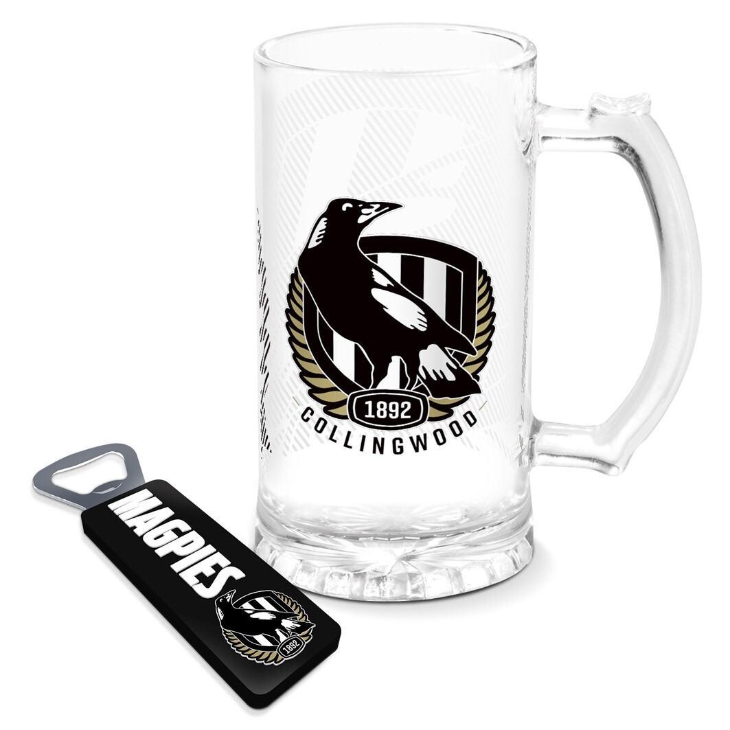 Afl Collingwood Magpies Stein And Opener Pack