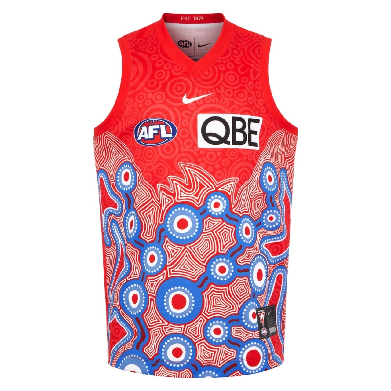 Sydney Swans 2022 NIKE AFL Youth Indigenous Dreamtime Guernsey | Red