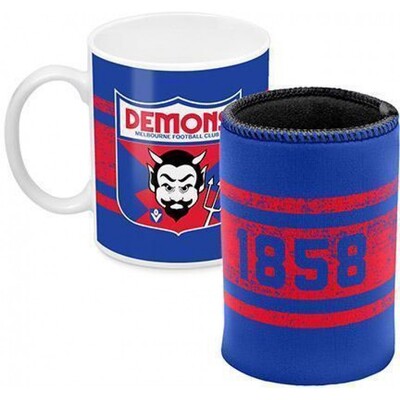 AFL Mug & Can Cooler Pk Melbourne Demons